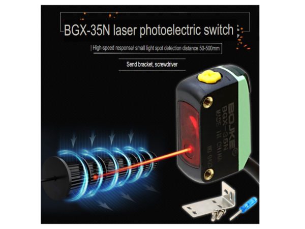SL3503 เลเซอร์เซนเซอร์ตรวจจับวัตถุ Laser Sensor 350mm Adjust NPN-NO BG ...
