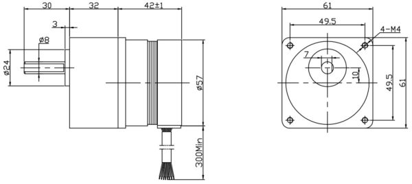 MTBL13 มอเตอร์บัสเลส Nema23 Geared BLDC Motor DC24V 23W JK57BLS005 ...