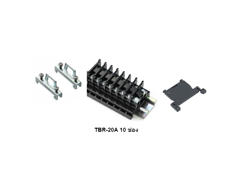 CNTR02 ขั้วต่อสกรู เทอร์มินอล Screw Terminal Block TBR-20 20A/600V 10CH ...