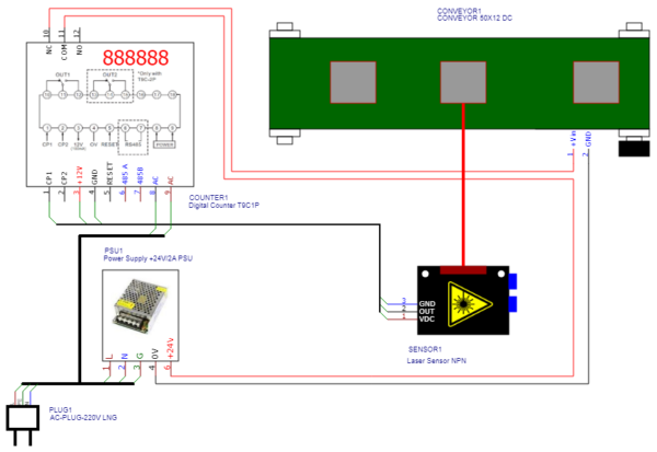 CCD501 ระบบนับชิ้นงานบนสายพานลำเลียง Digital Counter Conveyor System DC ...