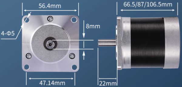 MTBL36 มอเตอร์บัสเลส Nema23 BLDC Motor DC24V/103W 0.33Nm 57BLY100-24S ...