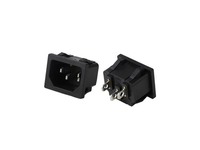 CNAI03-1 ปลั๊กเอซีตัวเมียเต้ารับ AC Socket Outlet 3P-10A/250V Snap-In ...