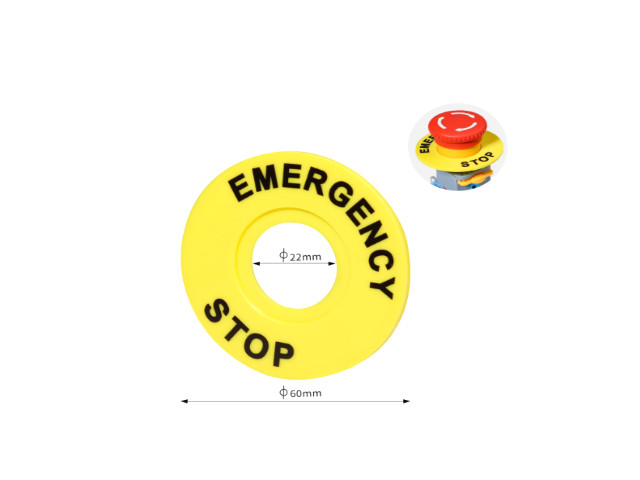 SWEP60-1 แผ่นเพลทปุ่มหยุดฉุกเฉิน Emergency Stop Plastic Plate F60-1 ...